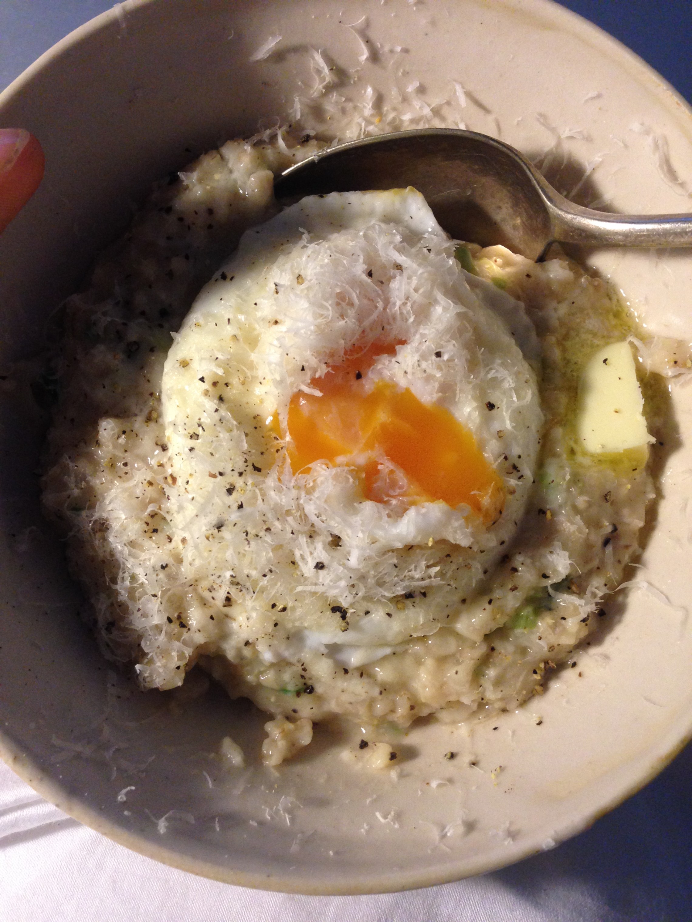 Sam’s Savoury Porridge with Egg, Spring Onion and Parmesan – Dinner ...